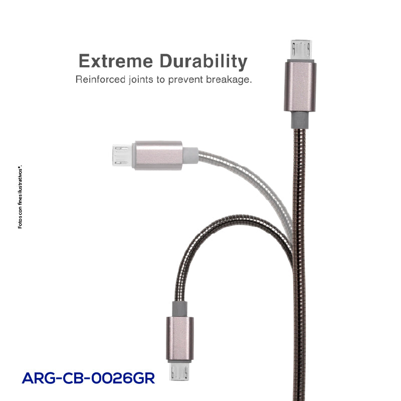 Cable trenzado de metal micro USB a USB 2.0 de 3,2 pies/1 m - Dura Spr ...
