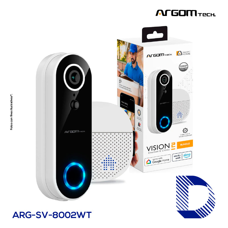 Timbre con video inteligente FHD 1080p y timbre Wi-Fi Vision 2 – DATAFLEX