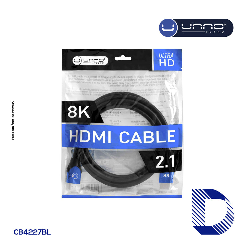 Cable Unno HDMI 2.1 8K - 6ft / 1.5m CB4227BL – DATAFLEX