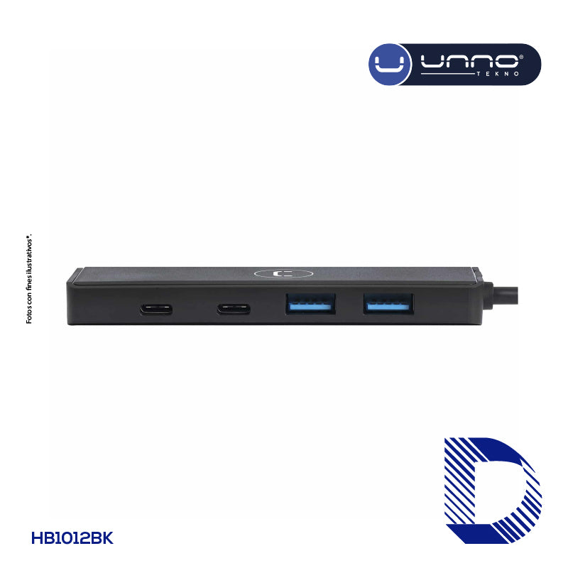 Multiplicador de puertos Unno 4-Ports Tipo C a USB A 3.0*2 + USB C 3.0 ...