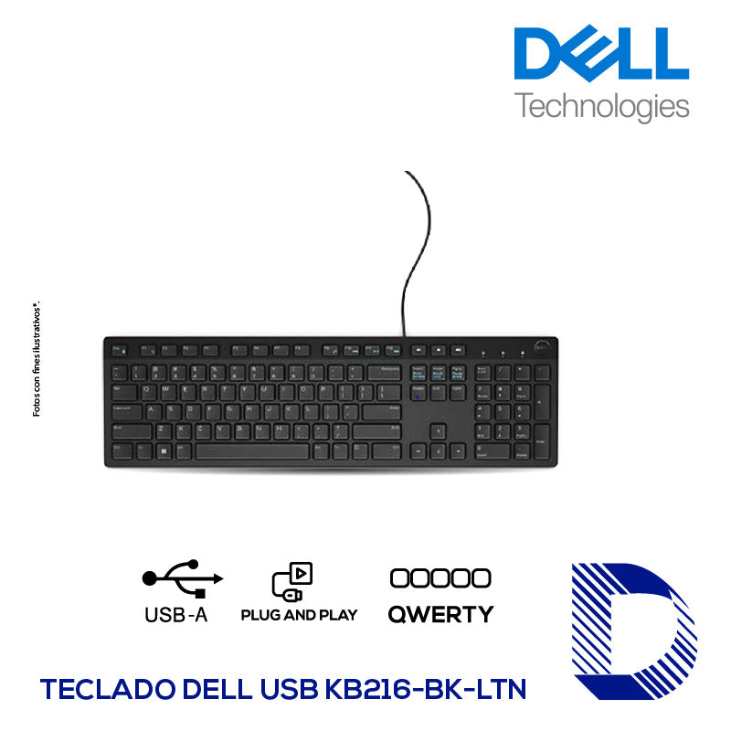 TECLADO MARCA DELL USB MODELO KB216-BK-LTN – DATAFLEX
