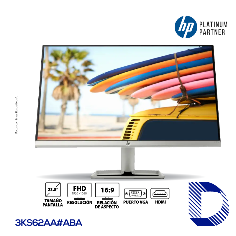 Monitor LED HP 24fw de 23.8", Resolución 1920 x 1080 (Full HD 1080p ...