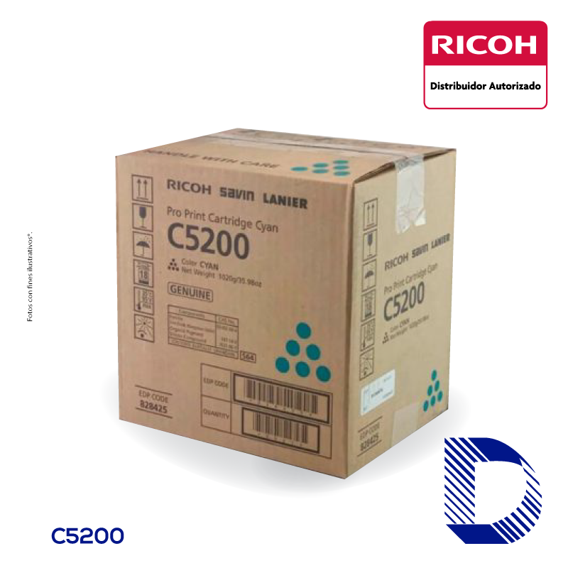 Tóner RICOH C5200 828425 COLOR CYAN – DATAFLEX